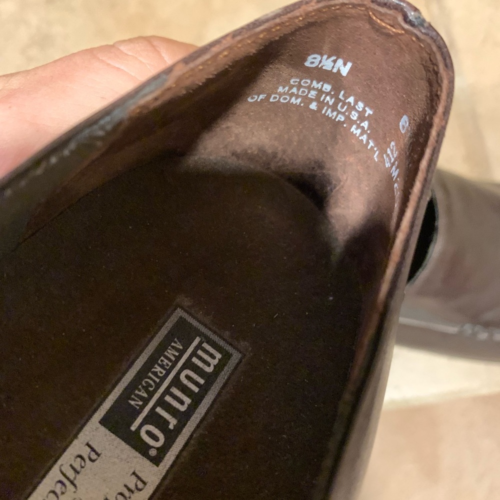 Narrow Dark Brown Leather “Wedge Walker” Loafers - Gem